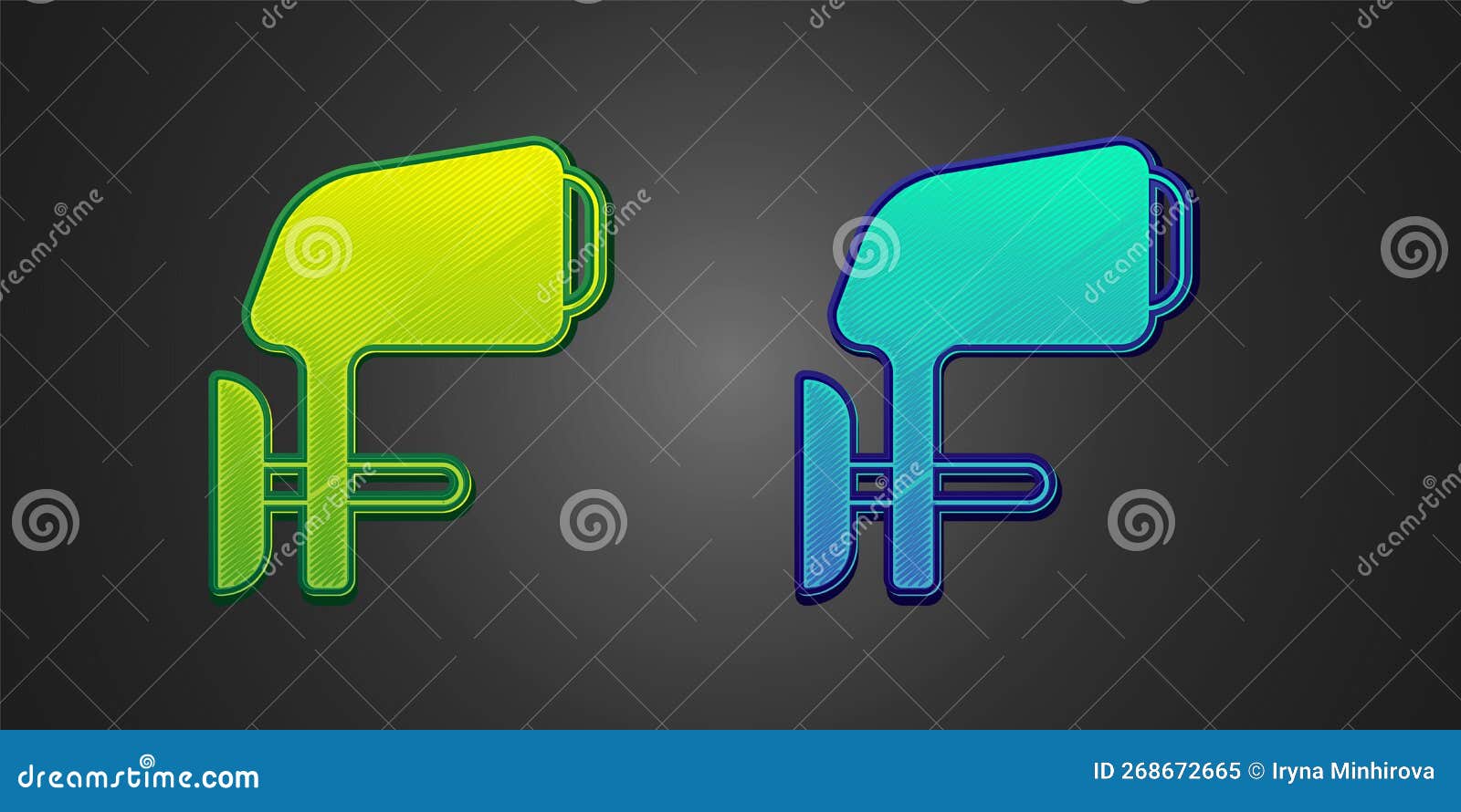 Green and Blue Outboard Boat Motor Icon Isolated on Black Background ...
