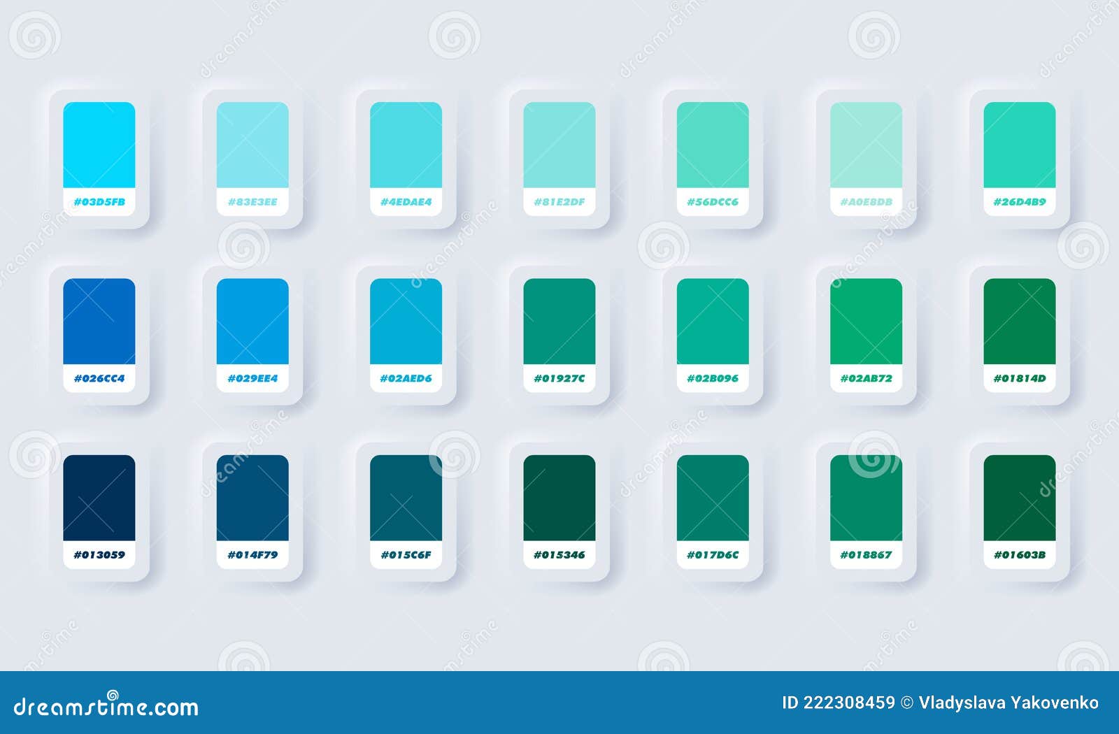 Green And Blue Pastel Colour Palette Vector Catalog Samples Green And