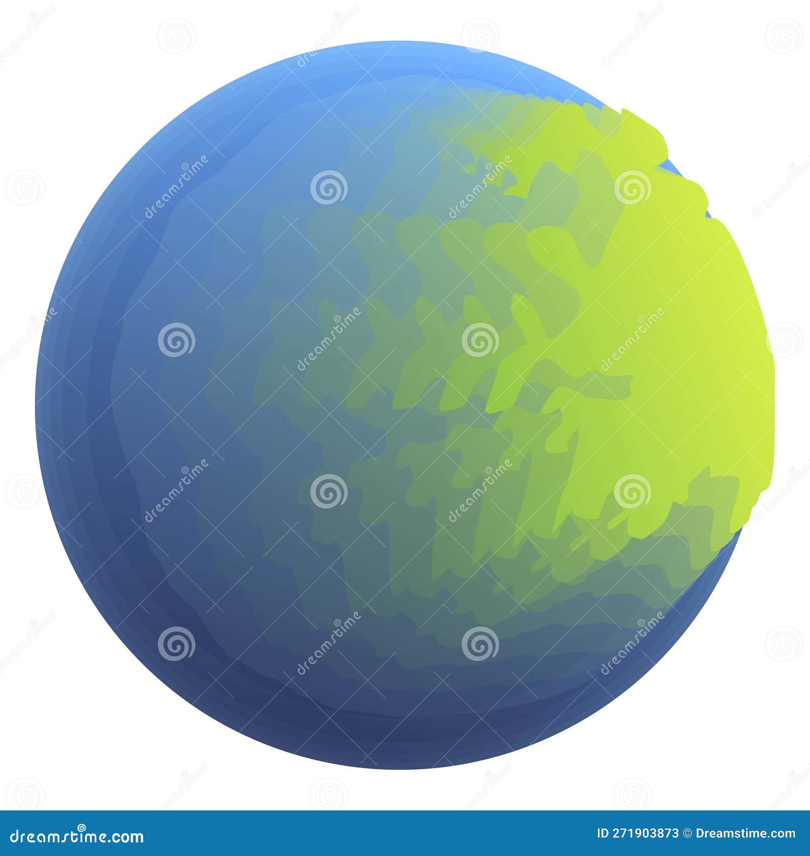 Green and Blue Planet View from Space. Globe Texture Map in Flat Style ...