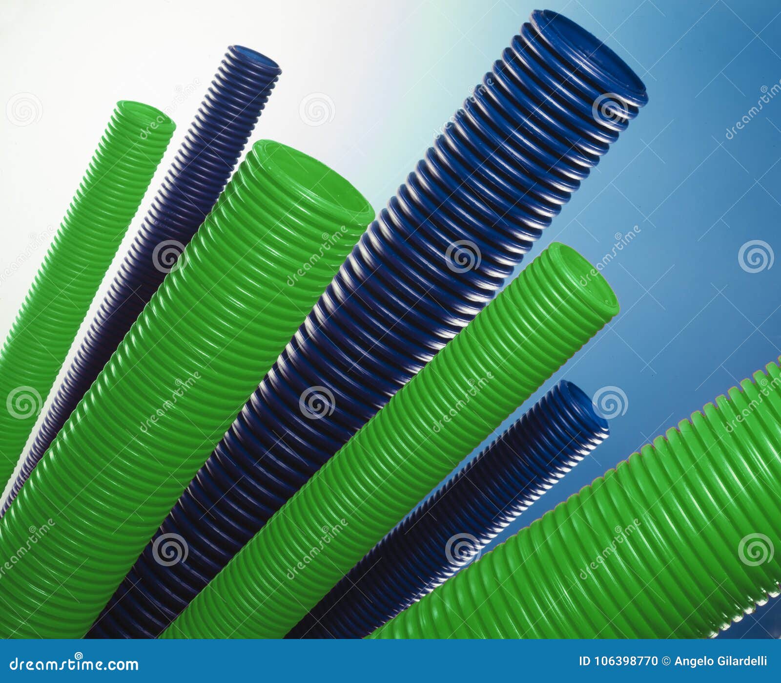 Green and Blue Plastic Tubes Stock Photo - Image of object, plastic ...