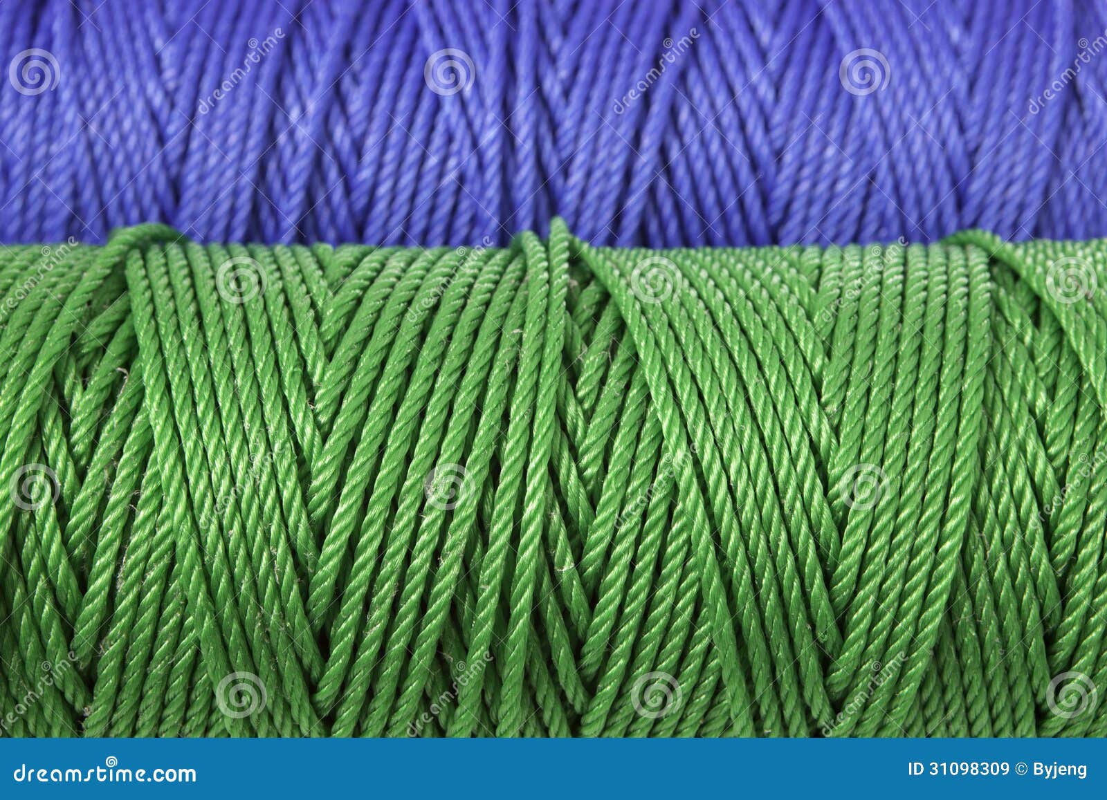 Green and Blue Polyester Rope - Close Up Stock Image - Image of ...