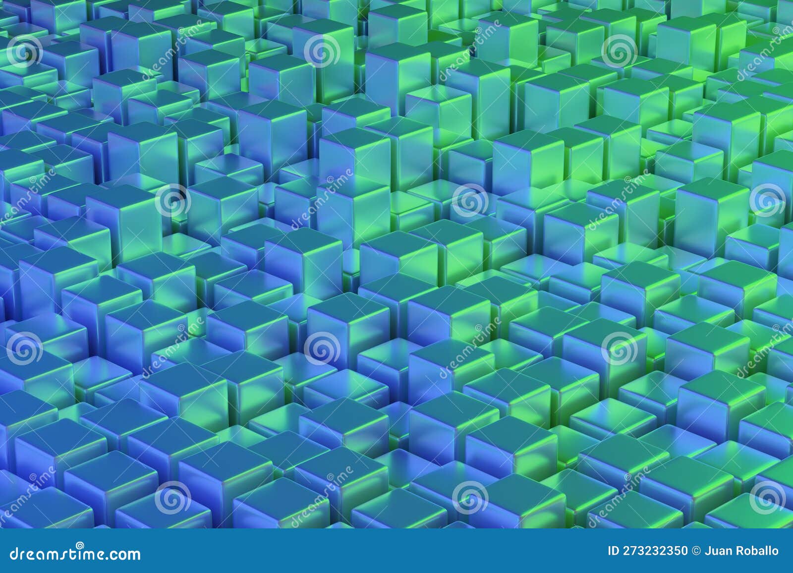 Green and Blue Quadrangular Prisms. Geometric Background Stock ...