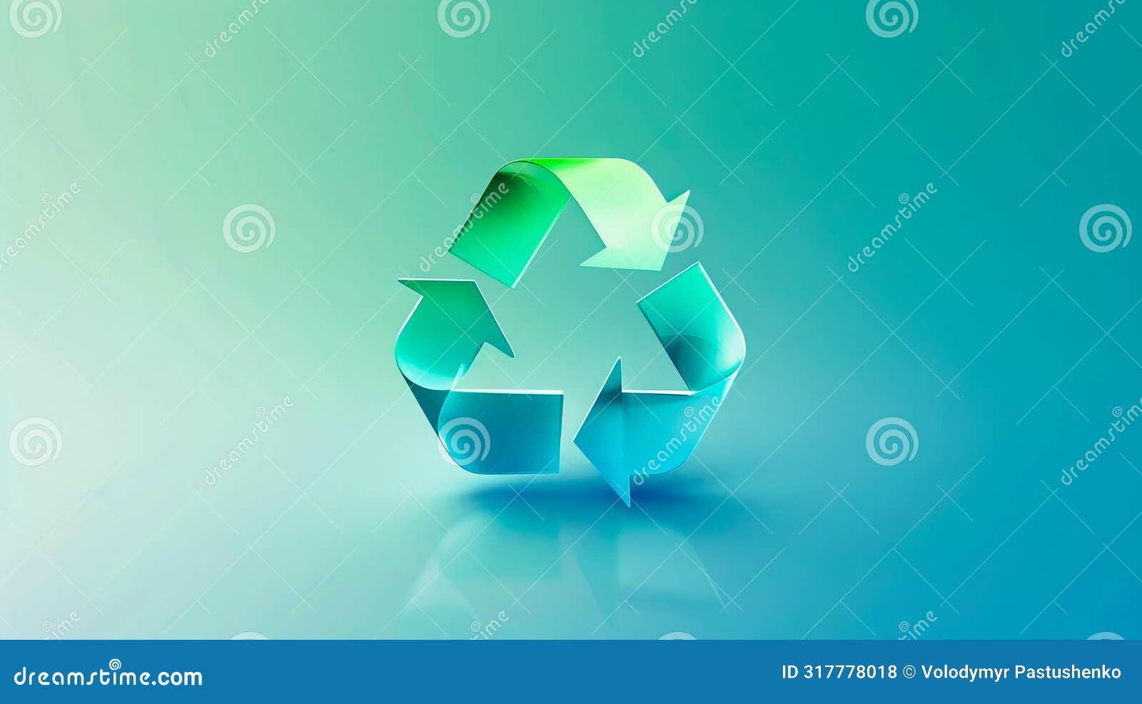 A Green and Blue Recycling Symbol on a Blue Background Stock Photo ...