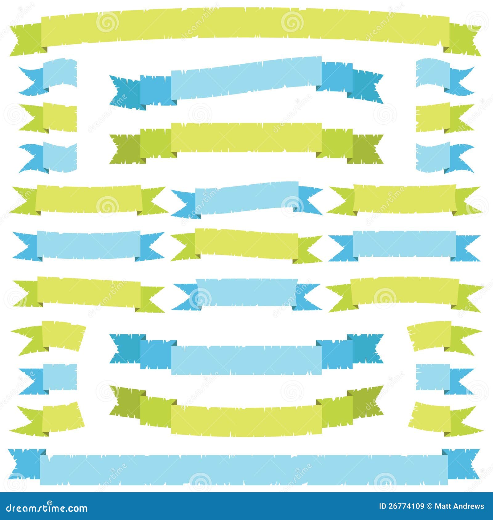 Green and blue ribbons stock vector. Illustration of ribbon - 26774109