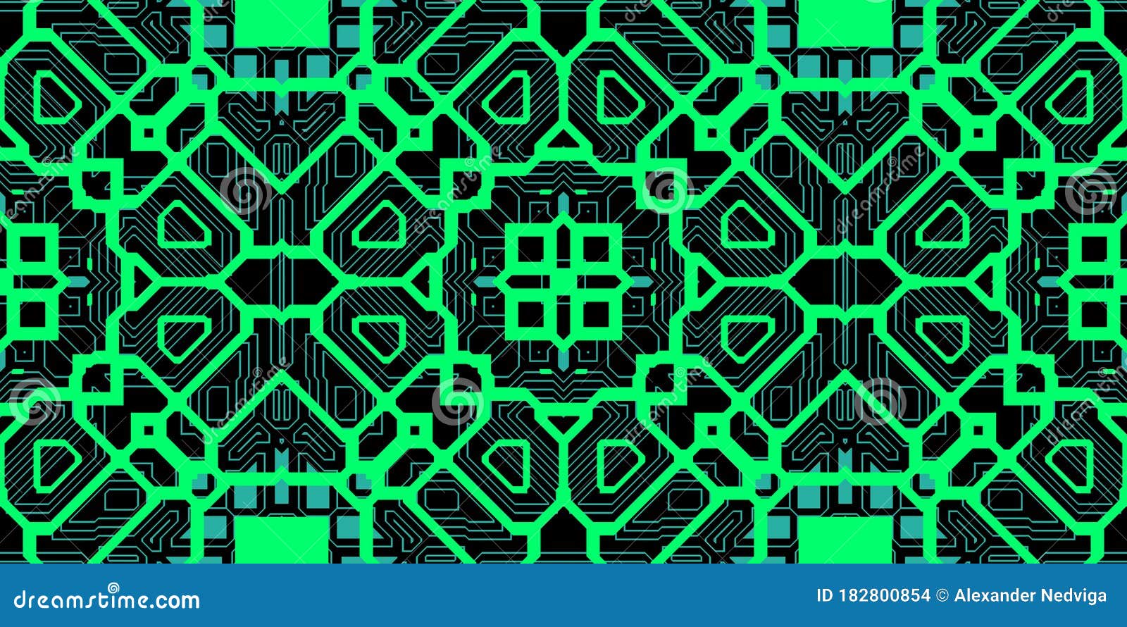Green Blue Seamless Techno Lines Pattern Stock Illustration ...