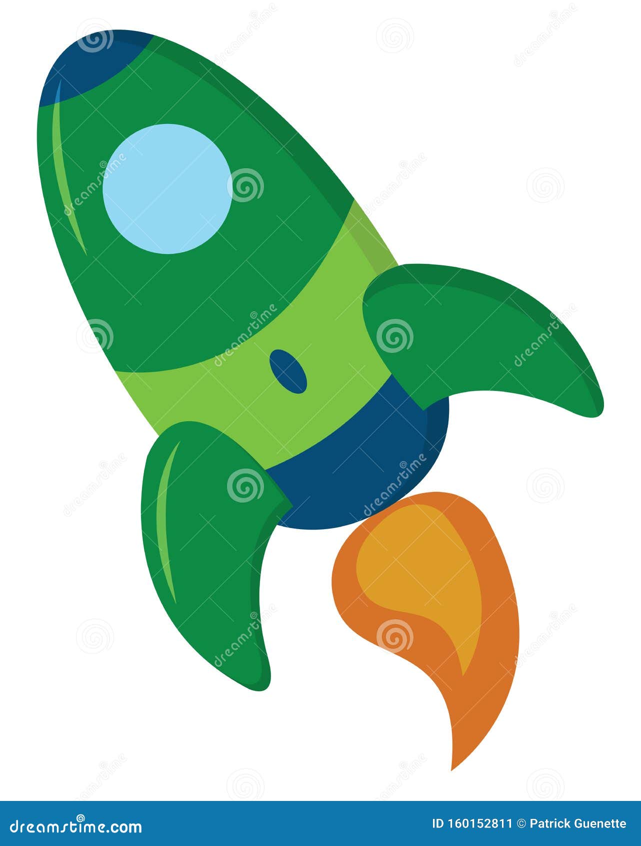 A Green Rocket in Space Vector or Color Illustration Stock Vector ...