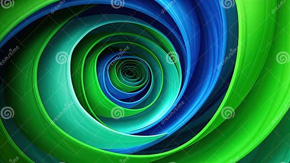 A Green And Blue Swirl Is Shown In This Image Of A Computer Generated Image Stock Illustration