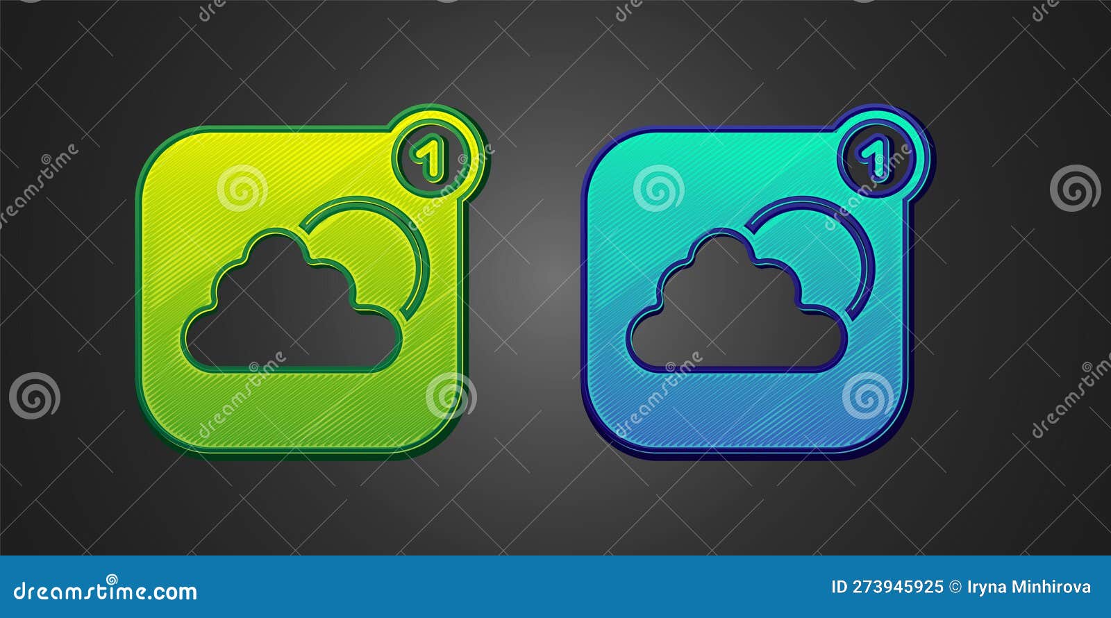 Green and Blue Weather Forecast App Icon Isolated on Black Background ...
