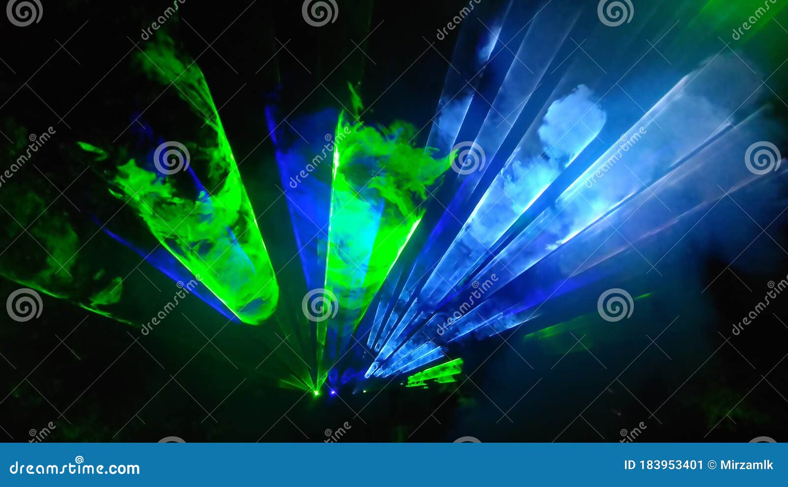 Green,Blue and White with Yellow Color Light Trails. Stock Image ...