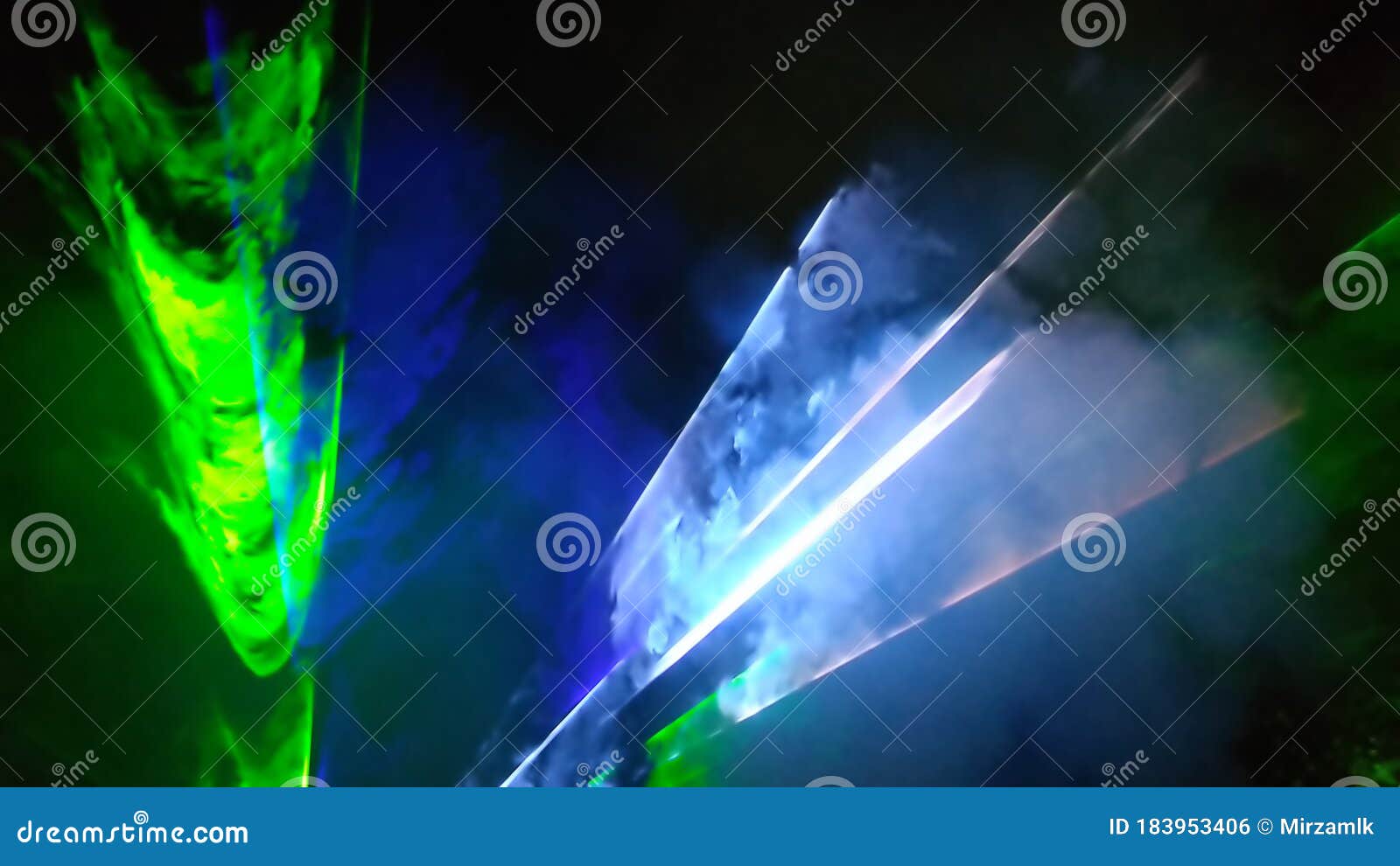 Green,Blue and White with Yellow Color Light Trails. Stock Photo ...