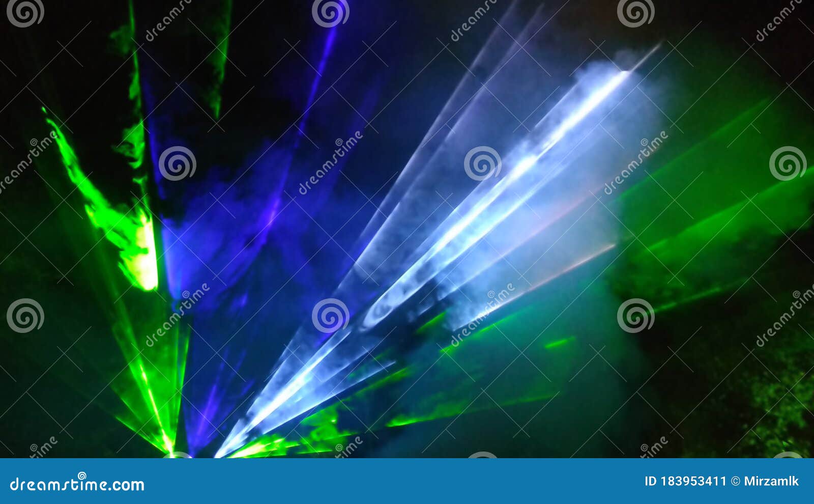 Green,Blue and White with Yellow Color Light Trails. Stock Image ...
