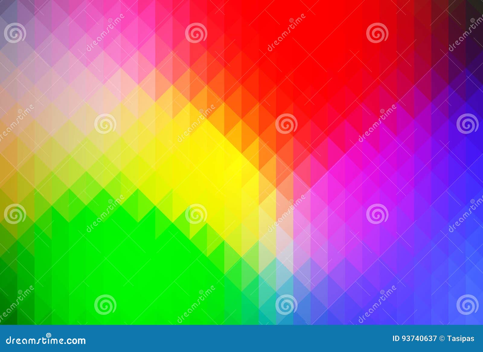 Green Blue Yellow Red Rows of Triangles Background Stock Vector ...
