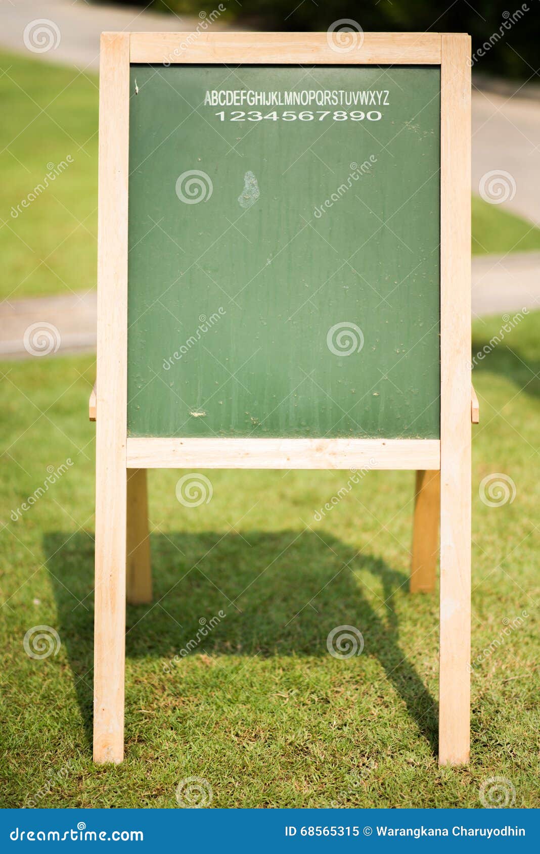 Green Board in the Park Outdoor Stock Image - Image of forest ...