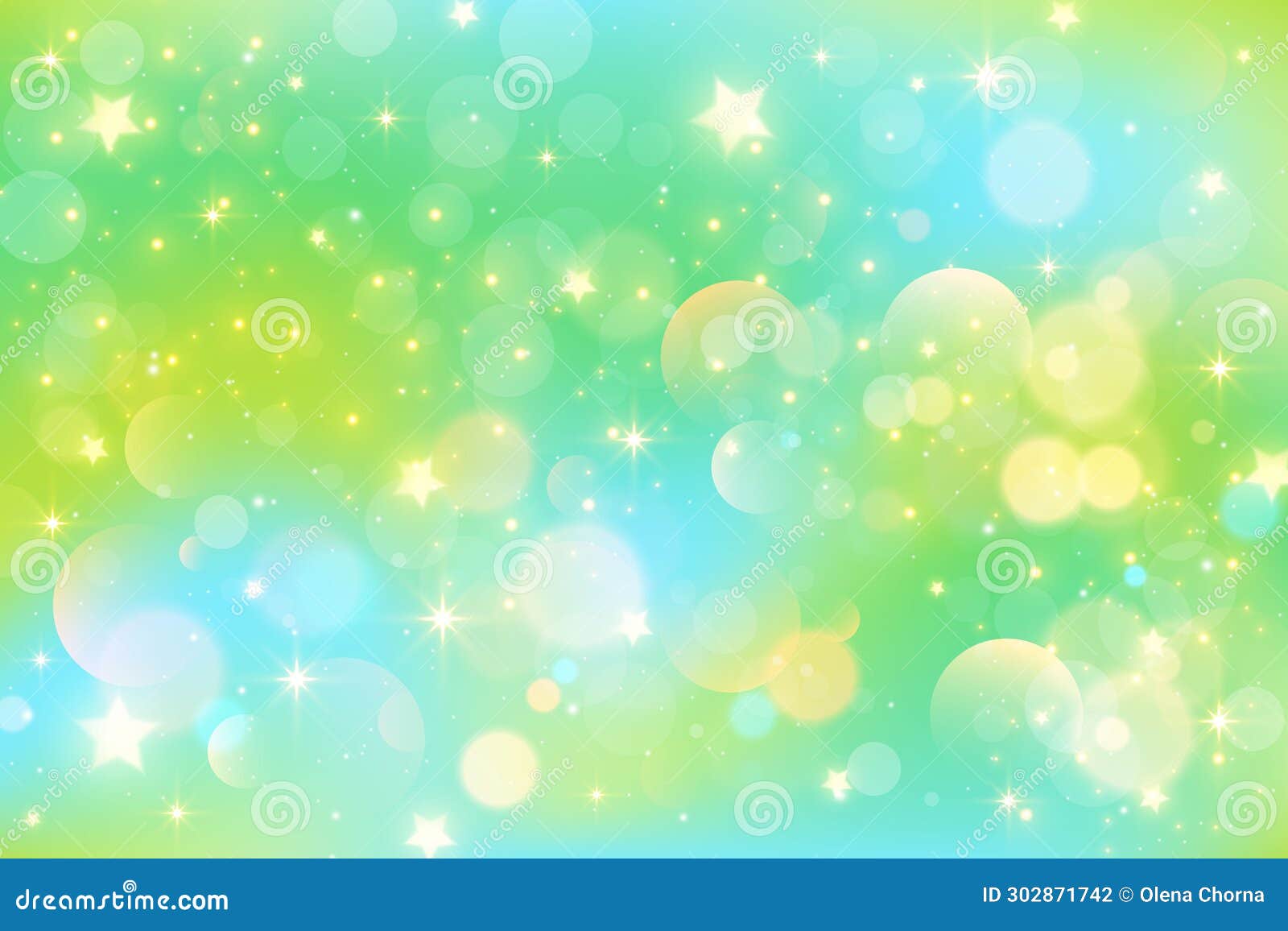 Green Bokeh Background with Blurred Light. Spring Nature Abstract Bg ...