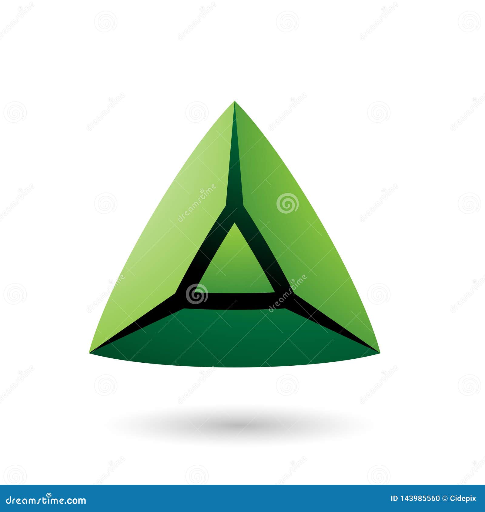 Green and Bold 3d Pyramid Vector Illustration Stock Vector ...