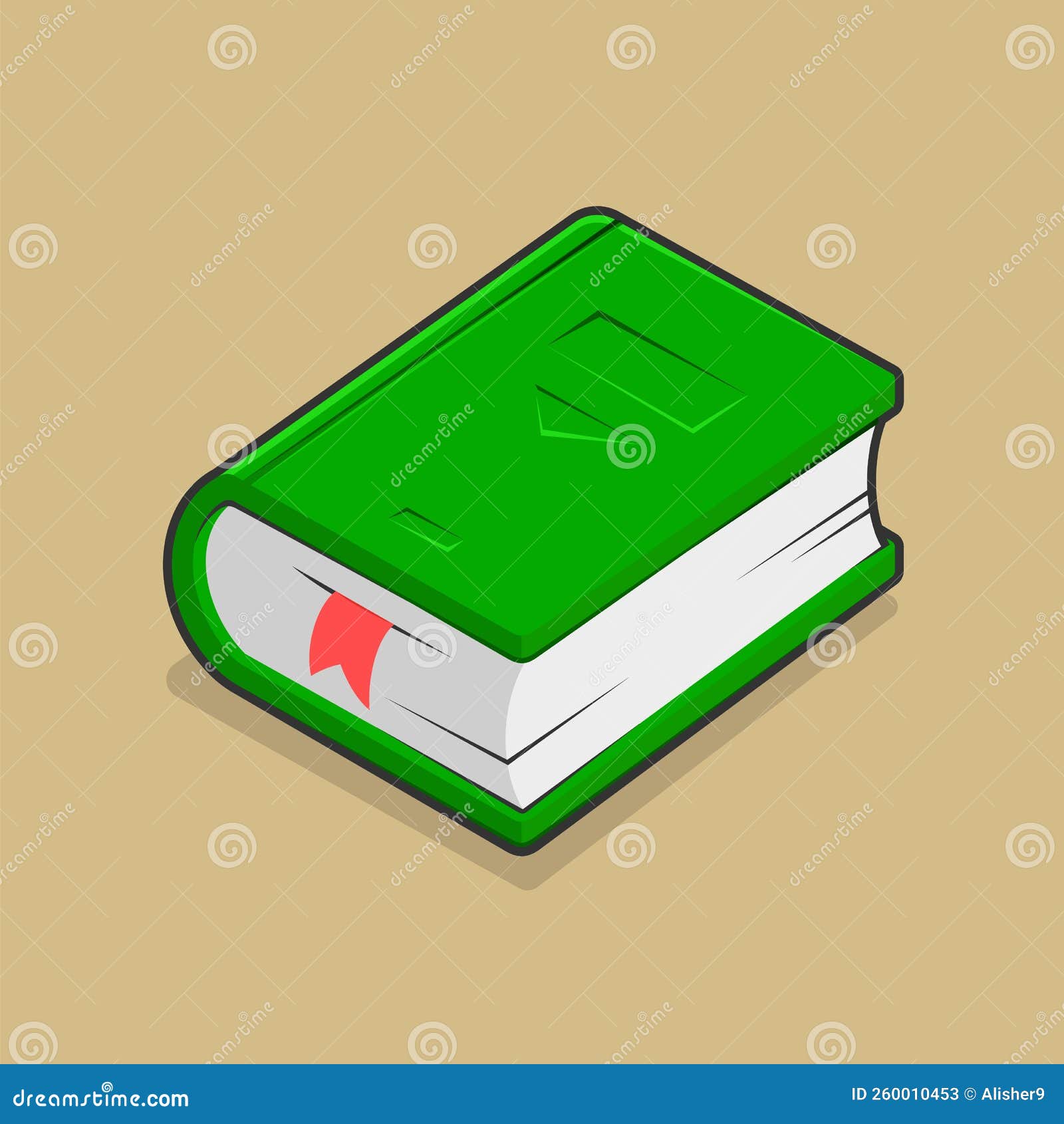 Green book with bookmark stock vector. Illustration of learn - 260010453
