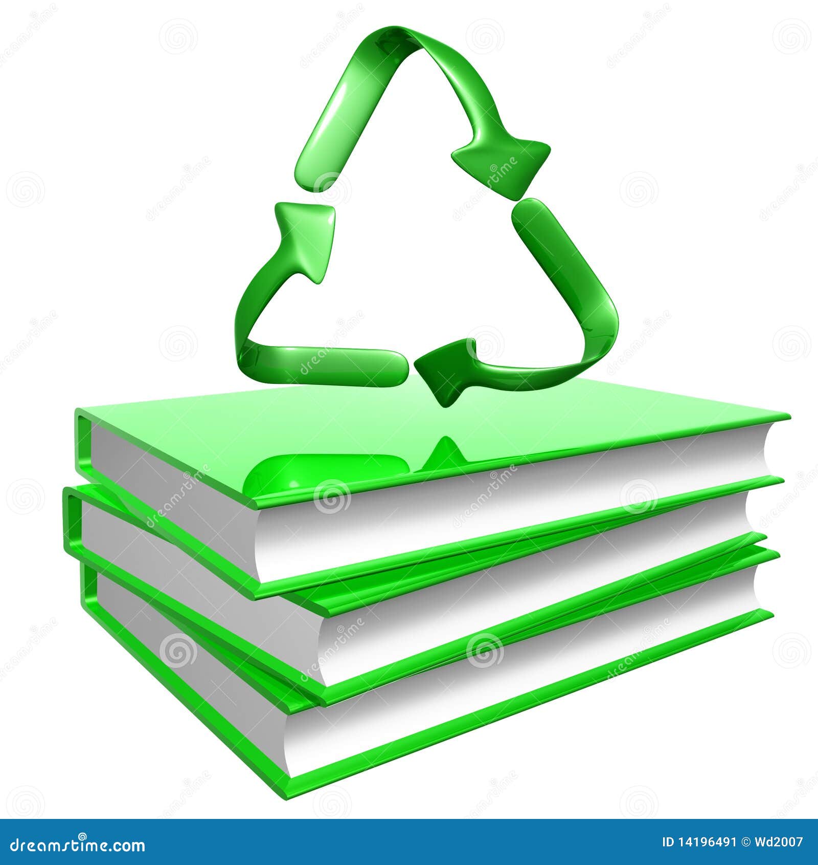 Green book about recycle stock illustration. Illustration of green ...
