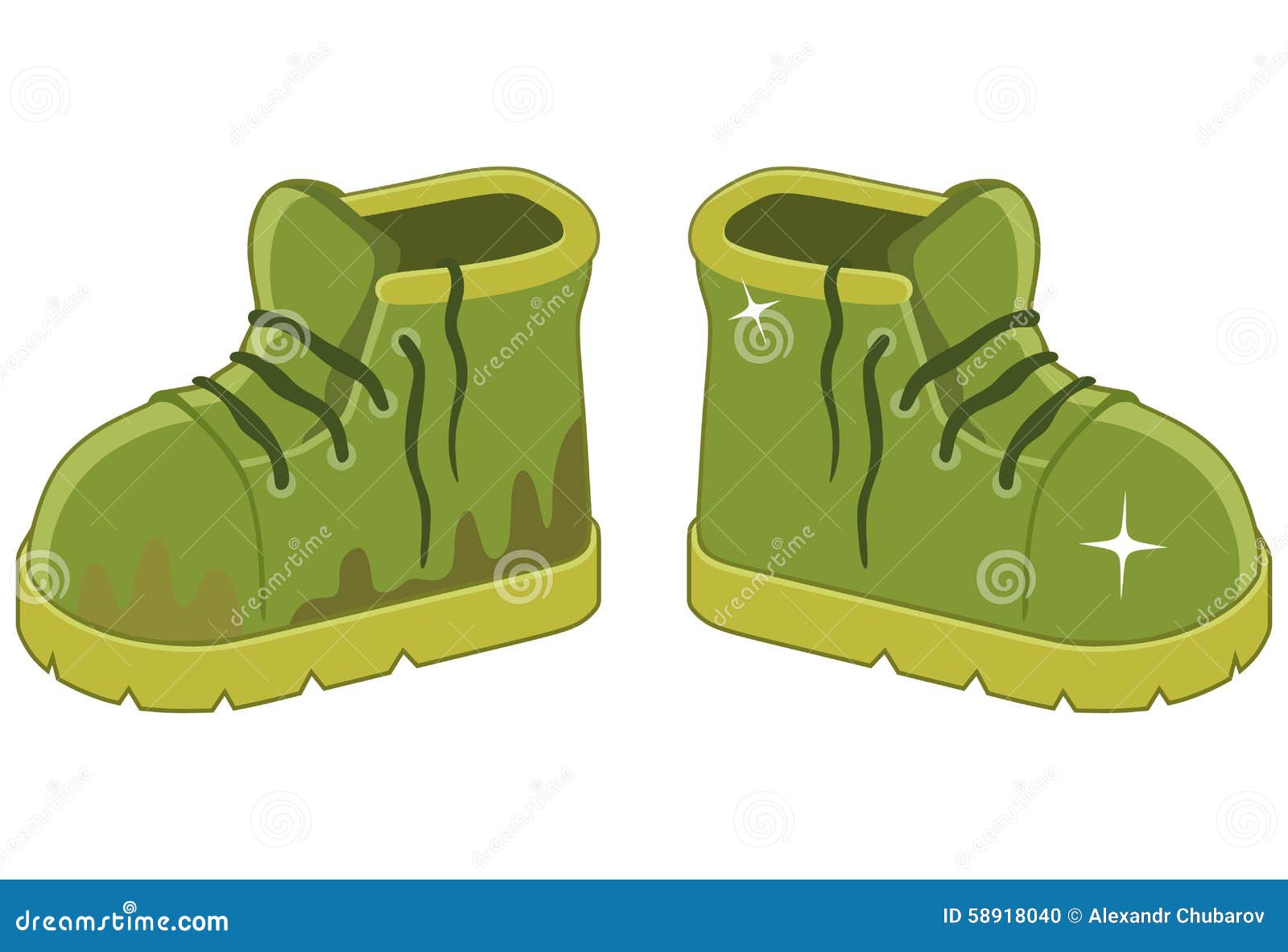 Green boots stock vector. Illustration of winter, illustrations - 58918040