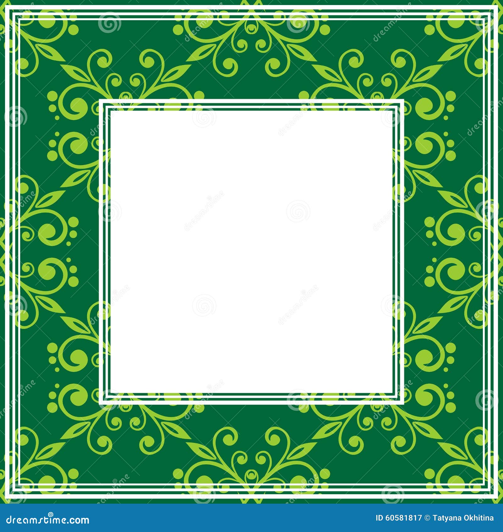 Green border stock vector. Illustration of curves, pattern - 60581817