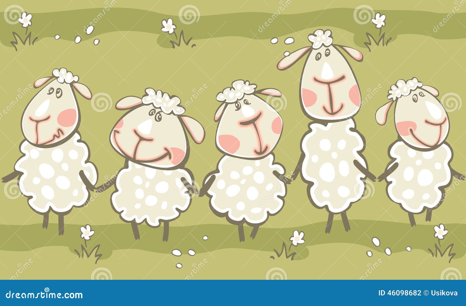 Green border with goat stock vector. Illustration of ornament - 46098682