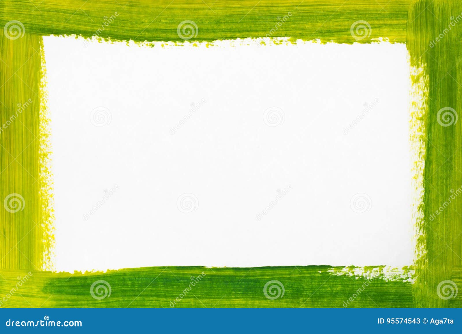 Green Border Painted on White Paper Stock Illustration - Illustration ...