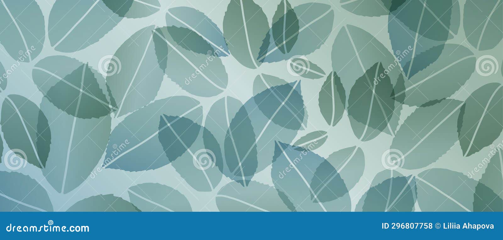 Green Botanical Background with Transparent Leaves. Stock Illustration ...