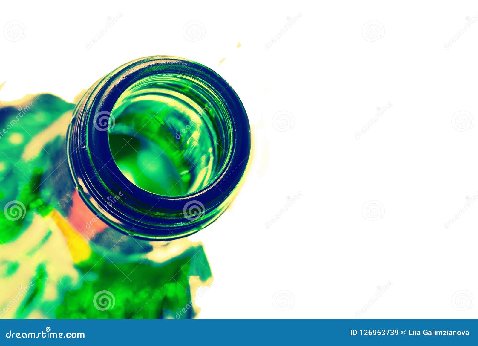 Green Bottle with Alcohol on Light Background.close Up Stock Image ...