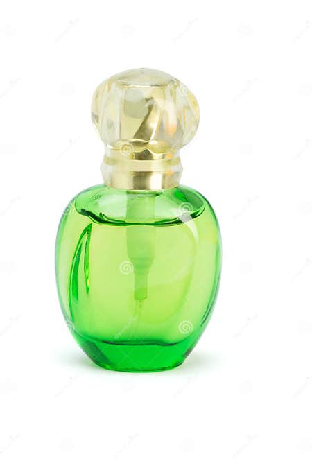Green bottle of perfume stock image. Image of romance - 9740345