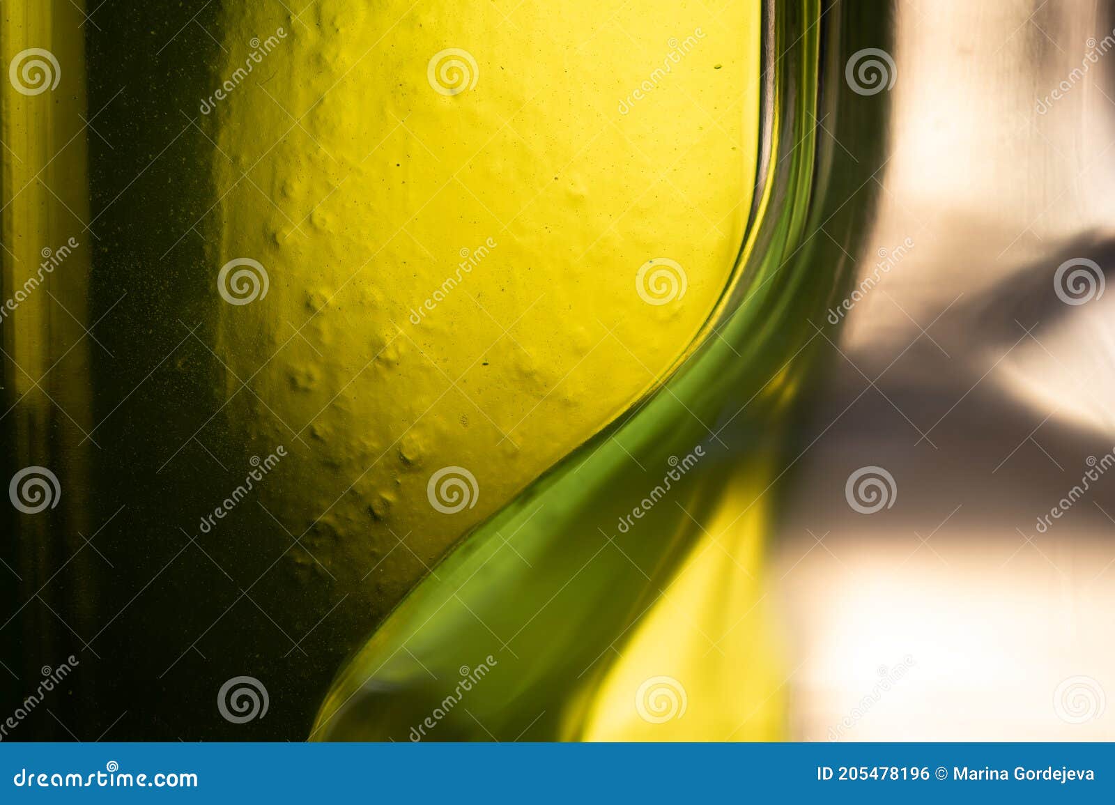 Green Bottles and Bottleneck Close-up in Backlash. Abstract Background ...