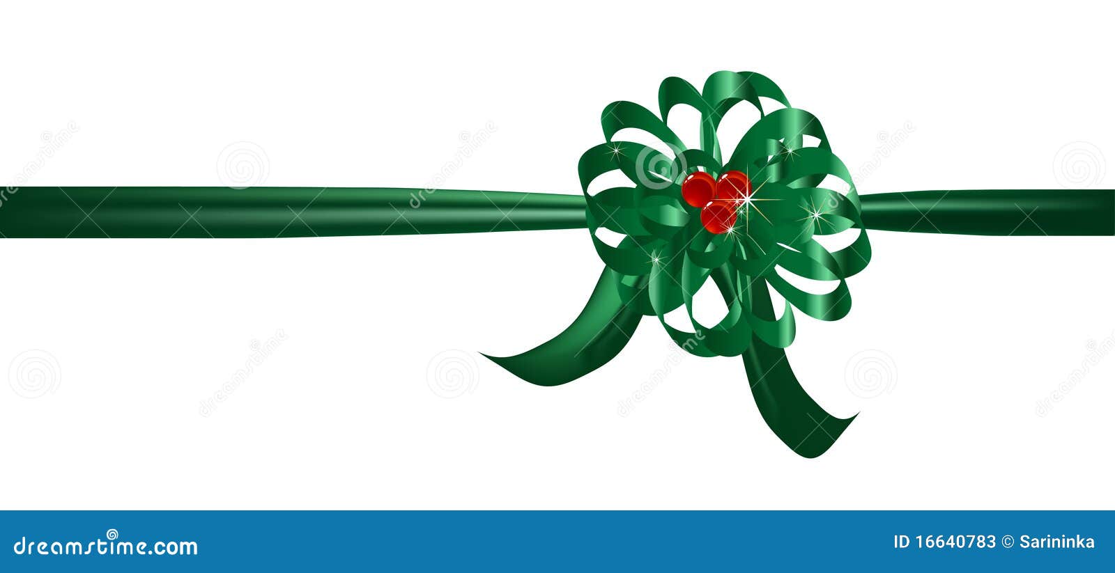 Green bow stock vector. Illustration of border, wrapping - 16640783