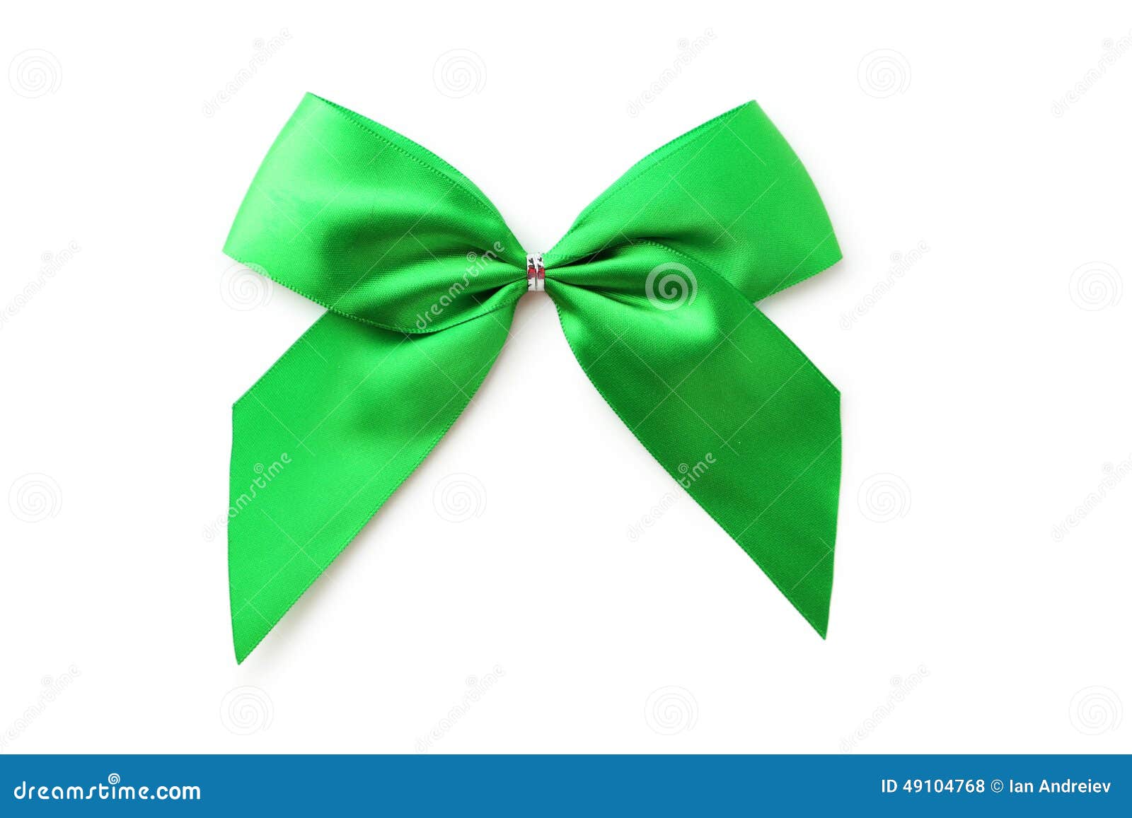 Green Bow Isolated on a White Stock Photo - Image of color, white: 49104768
