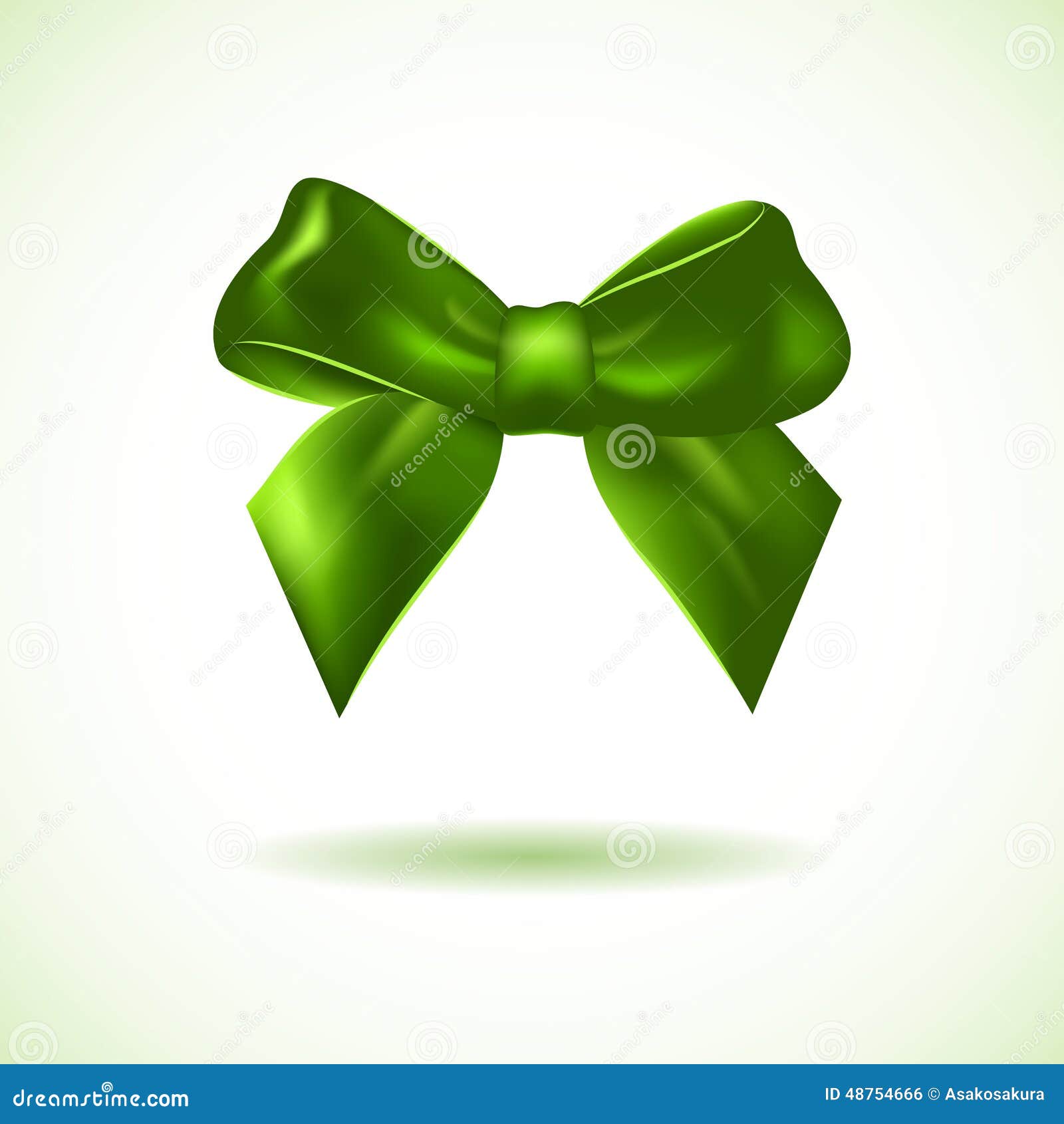 Green Bow Isolated on White Stock Vector - Illustration of realistic ...