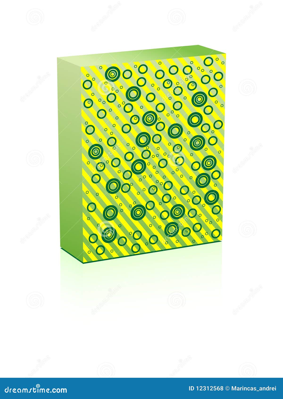 Green box stock vector. Illustration of package, retro - 12312568