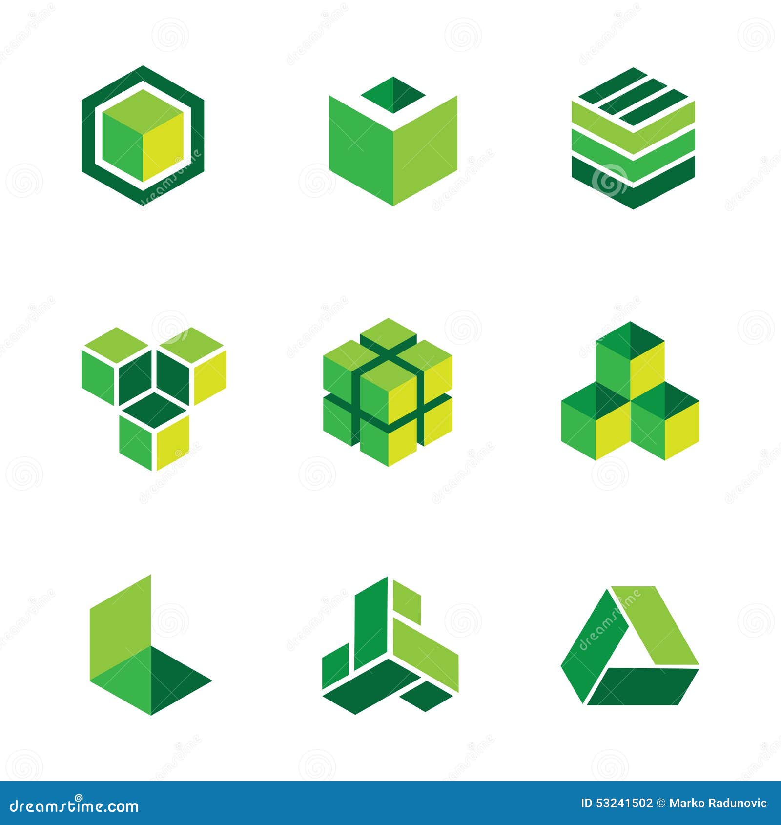 Green box logos and icons stock illustration. Illustration of ...