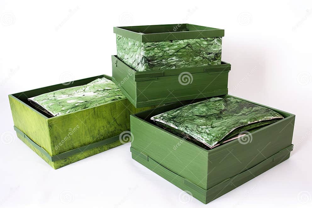 Green Box Made from Recycled Paper and Vegetable-based Inks Stock ...
