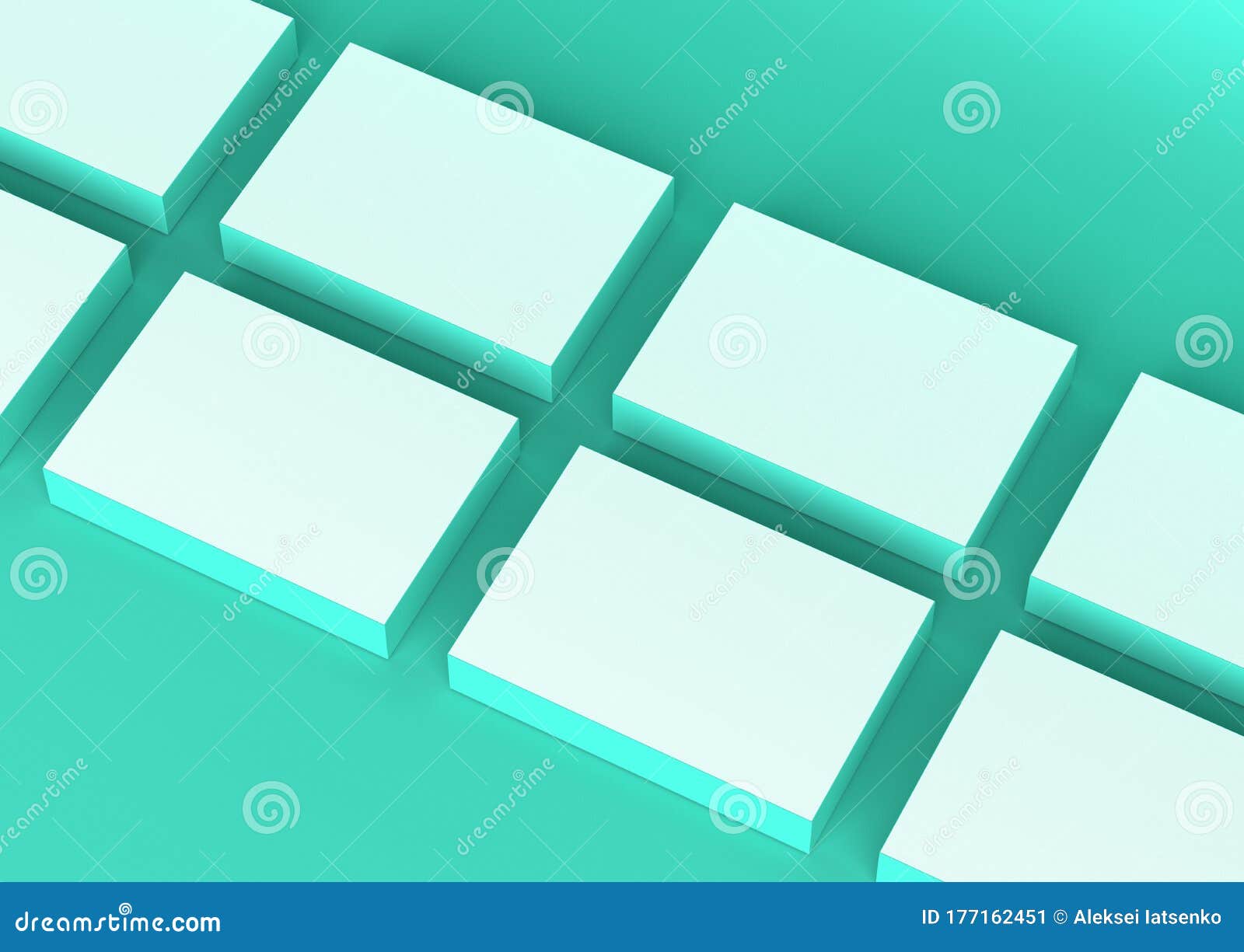 Green Box Mockup Isometric 3d Render Presentation Stock Illustration ...