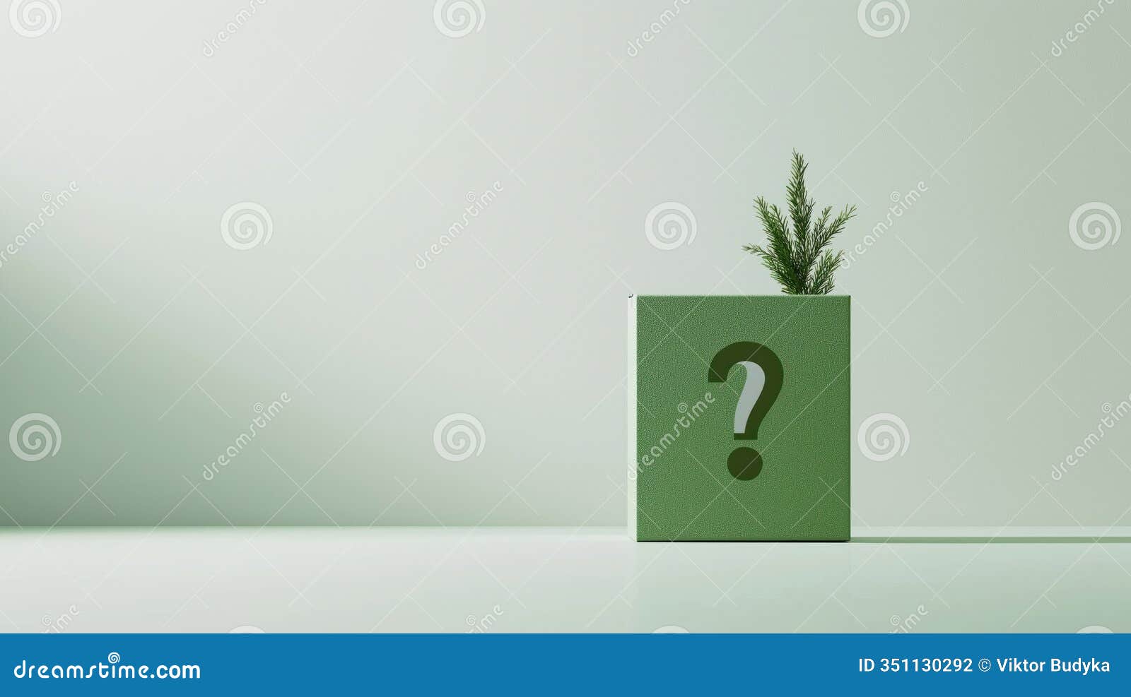 Green Box with Question Mark Symbol. Minimalist Design. Empty Space ...
