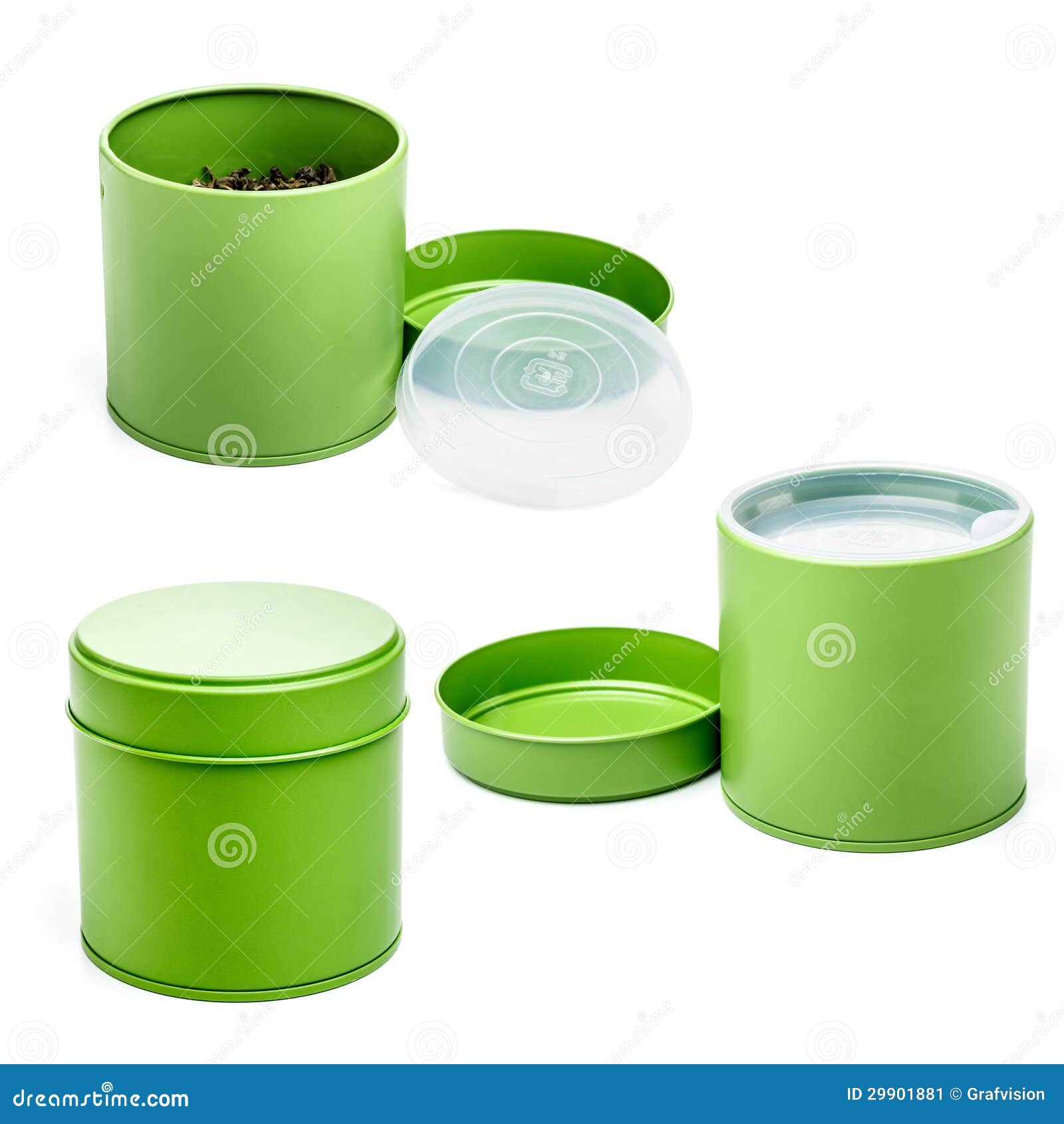 Green box for tea stock image. Image of canister, metal - 29901881