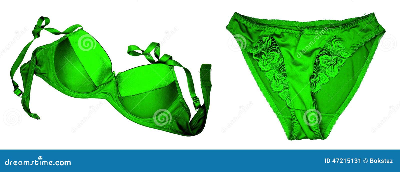 A Green Bra And Panties Close Up On The White Background Stock Image Image Of Brassiere