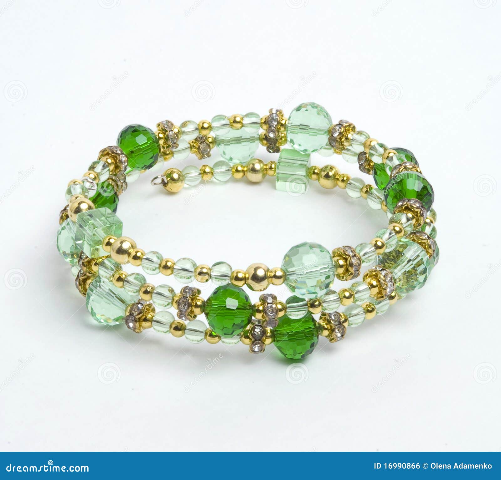 Green Bracelet with Crystall Stock Photo - Image of bangle, brilliance ...