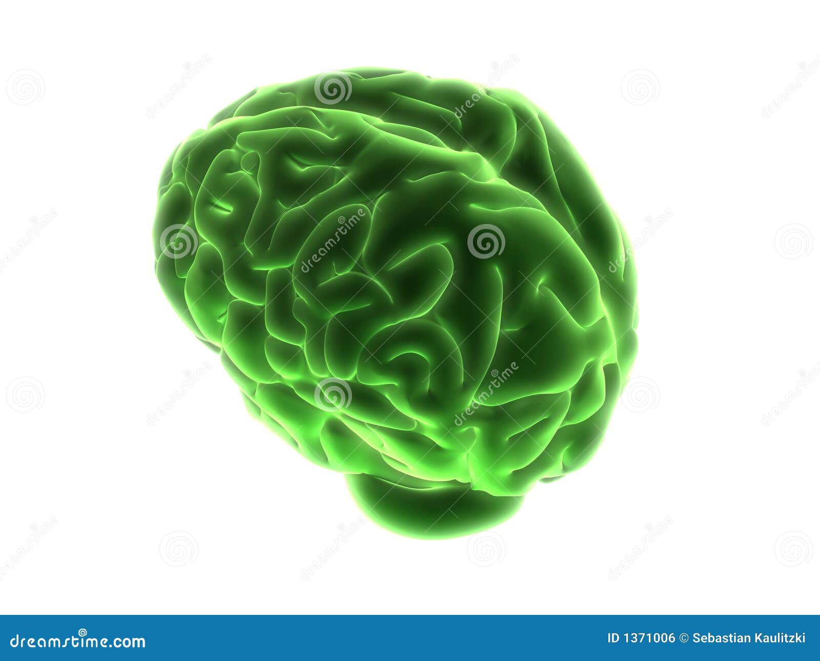 Green brain stock illustration. Illustration of abstract - 1371006