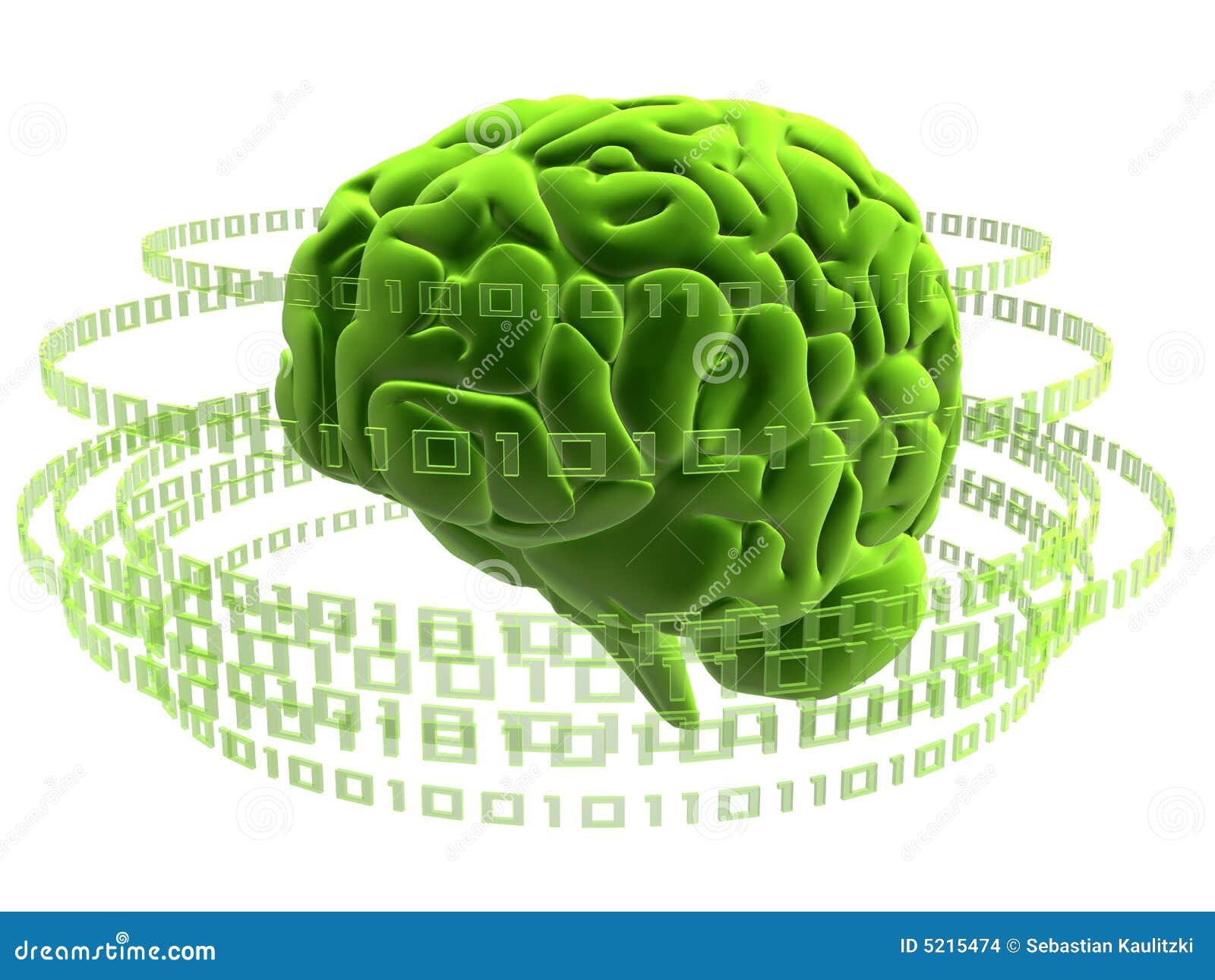 Green brain stock illustration. Illustration of idea, technology - 5215474