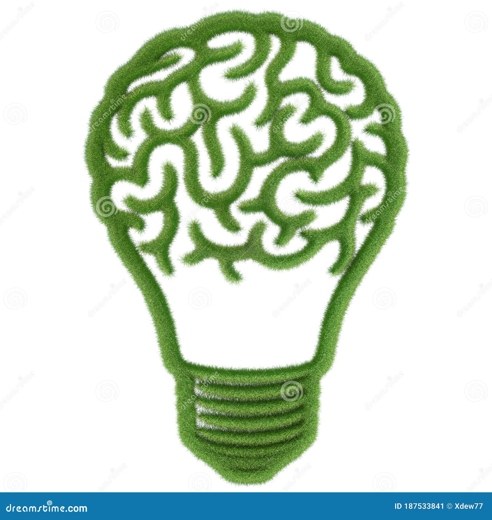 Think Green Bulb Symbol in Green Color Stock Illustration ...