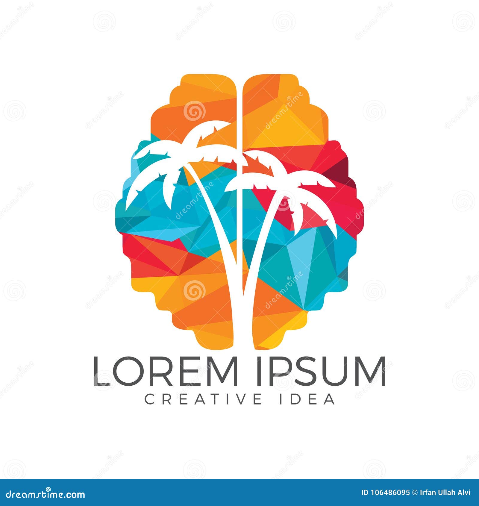Green Brain Tree Vector Logo Design. Stock Vector - Illustration of ...