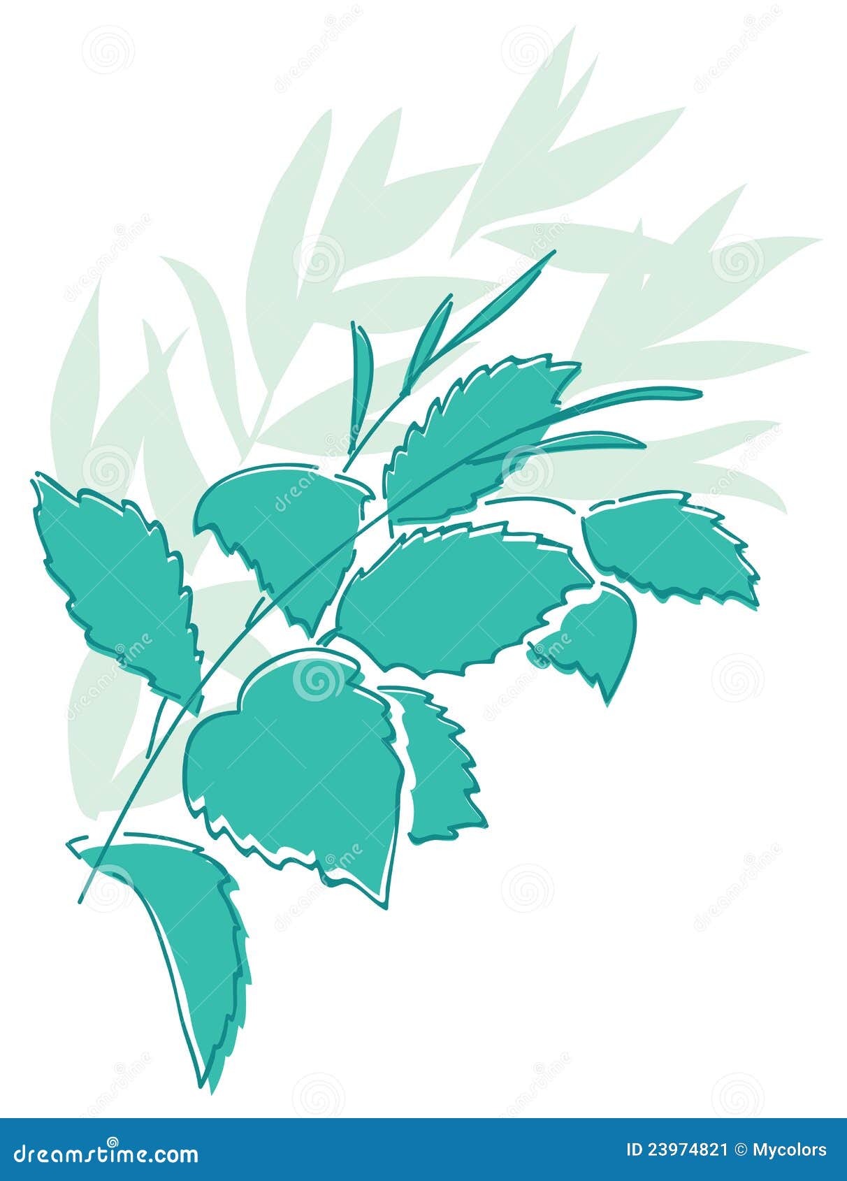 Green Branch - Vector Floral Element for Design Stock Vector ...