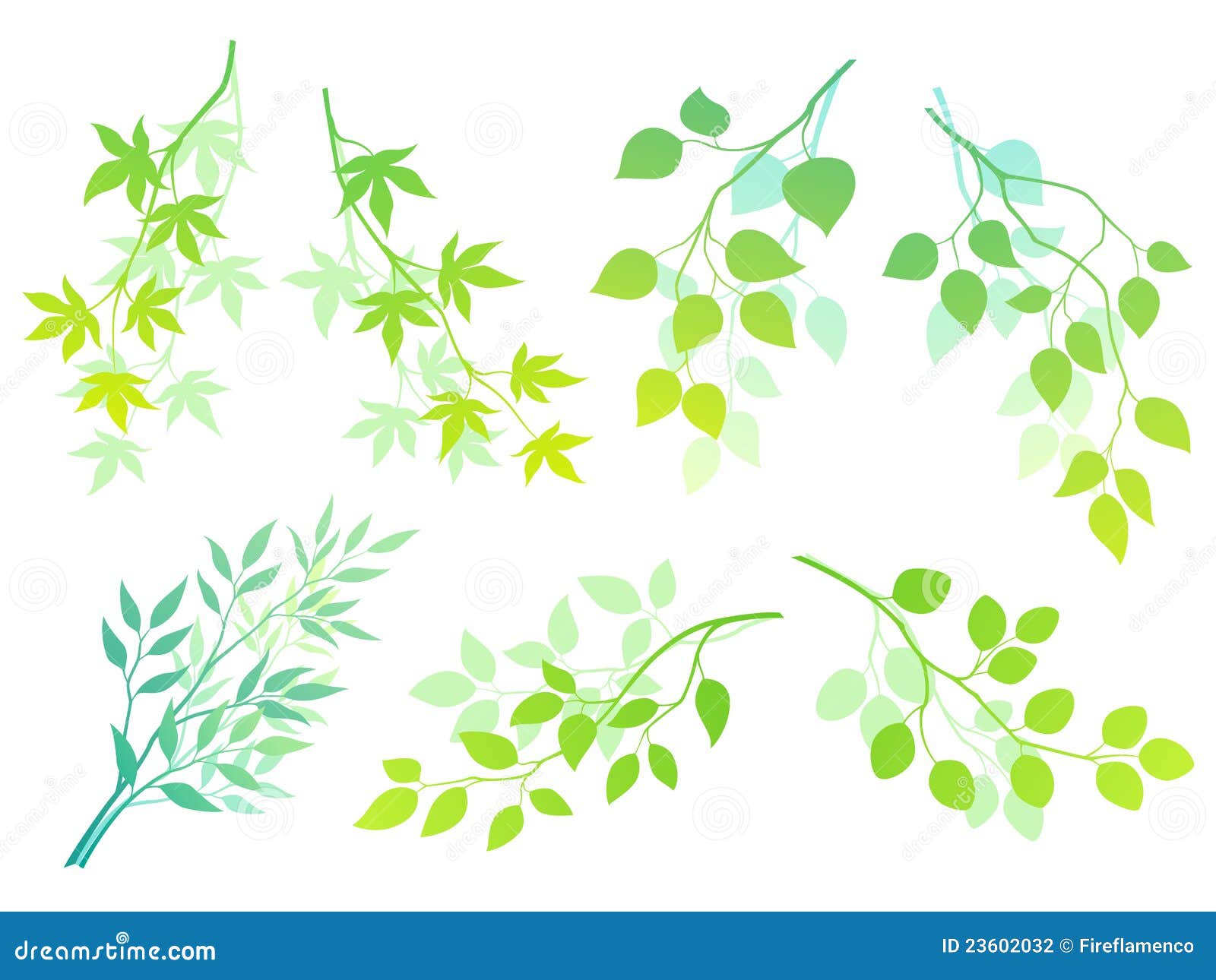 Green branches stock vector. Illustration of flora, floral - 23602032