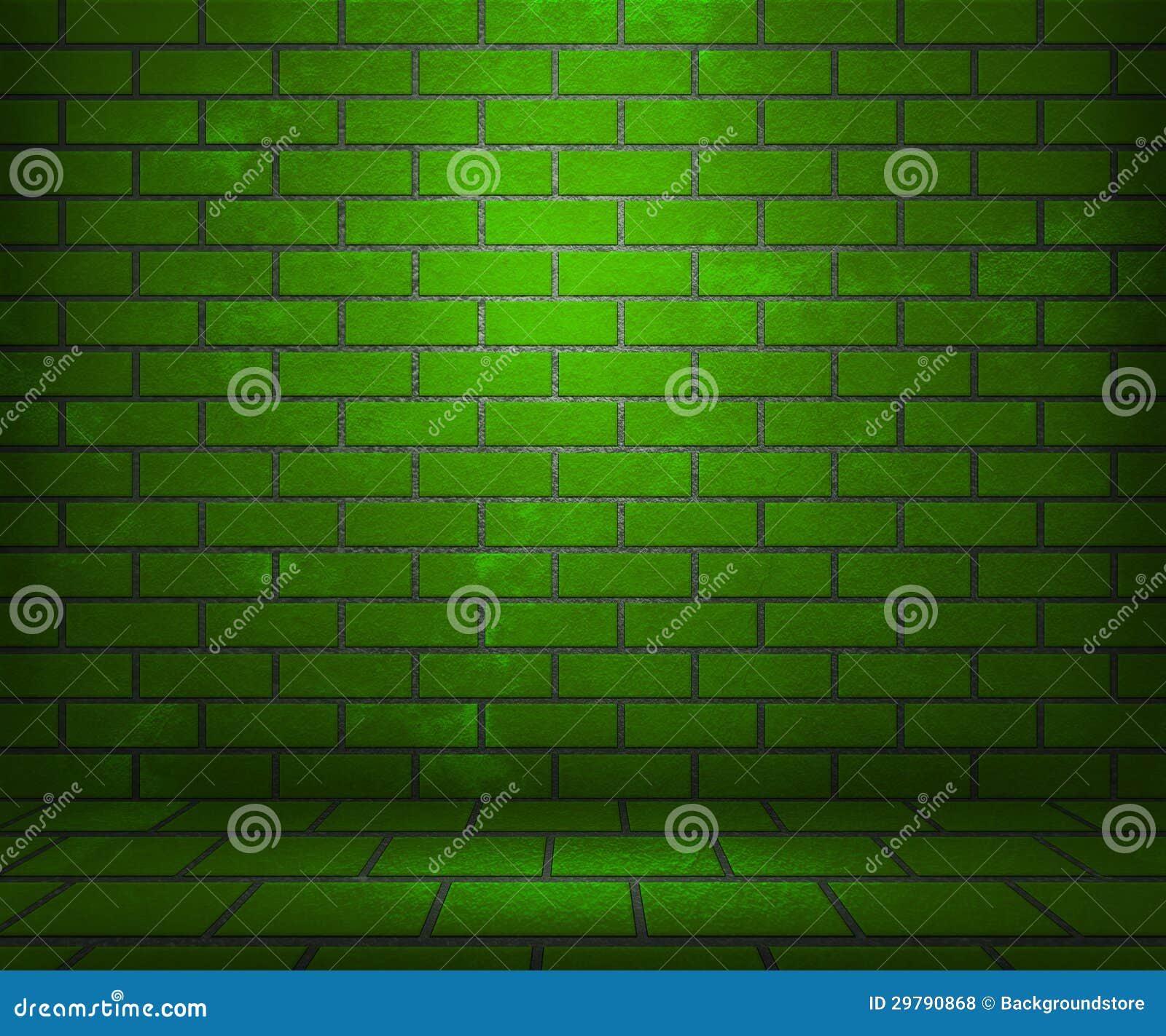 Green Brick Stage Background Stock Photo - Image of home, dark: 29790868