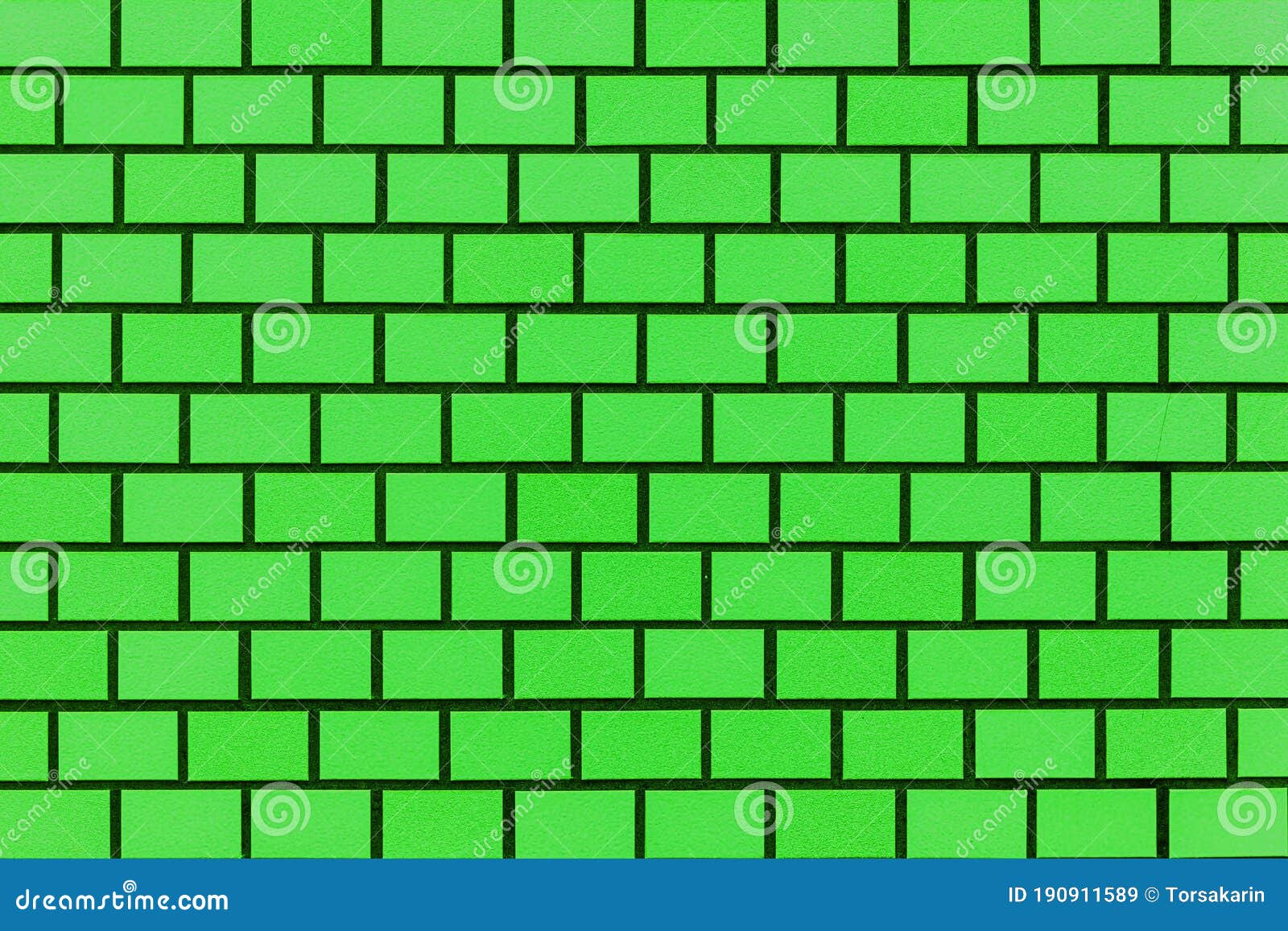 Green Brick Wall Texture and Seamless Background Stock Image - Image of ...
