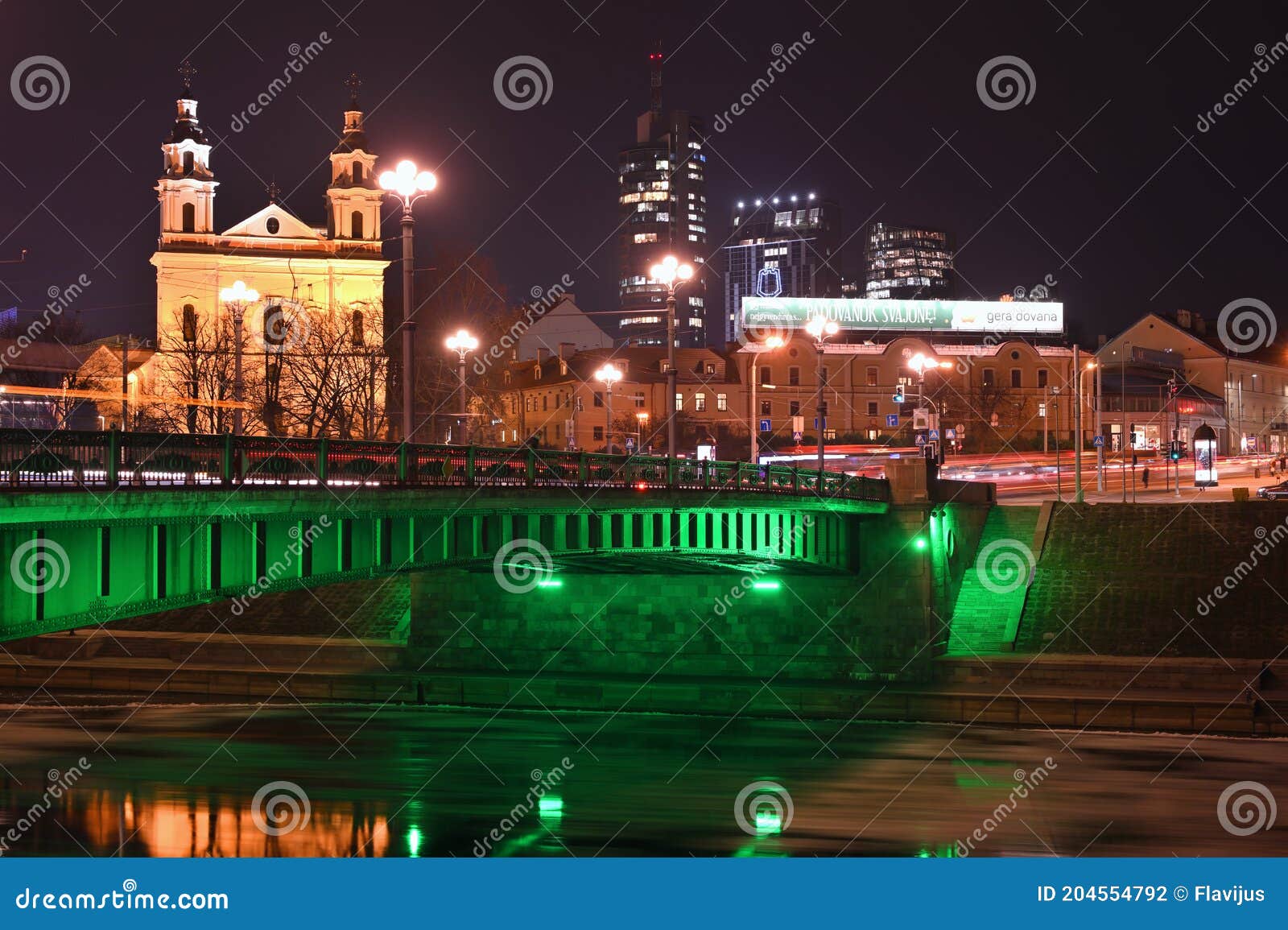 The Green Bridge is a Bridge Over the Neris River, VIlnius Editorial ...