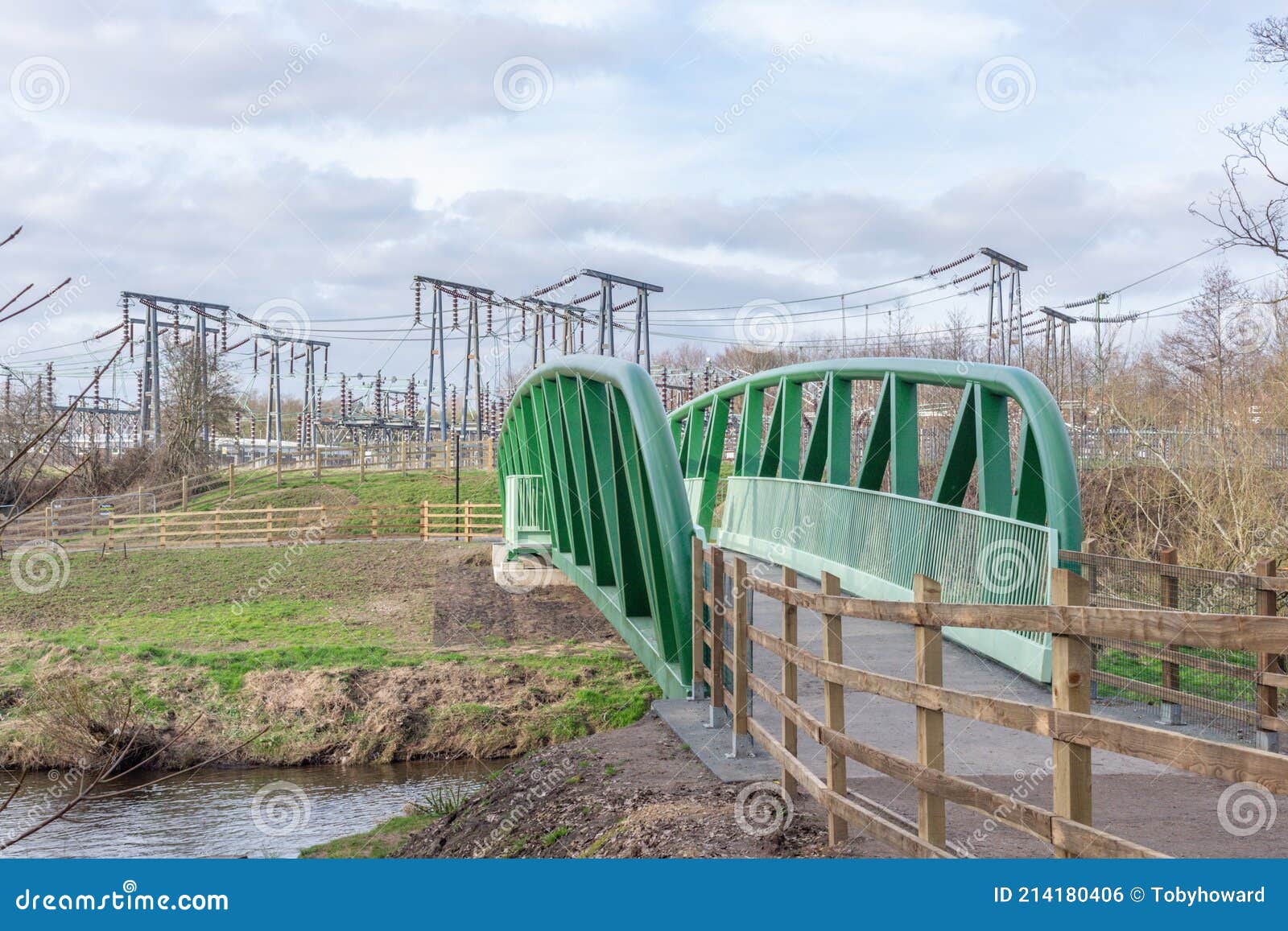 Green Bridge Over the River Goyt, Woodbank Park, Stockport. UK Stock ... Green Bridge Over the River Goyt, Woodbank Park, Stockport. UK Stock ...